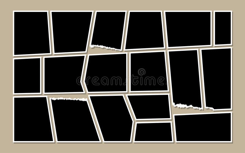 Empty Mood Board Photo Frames Background Stock Illustration ...