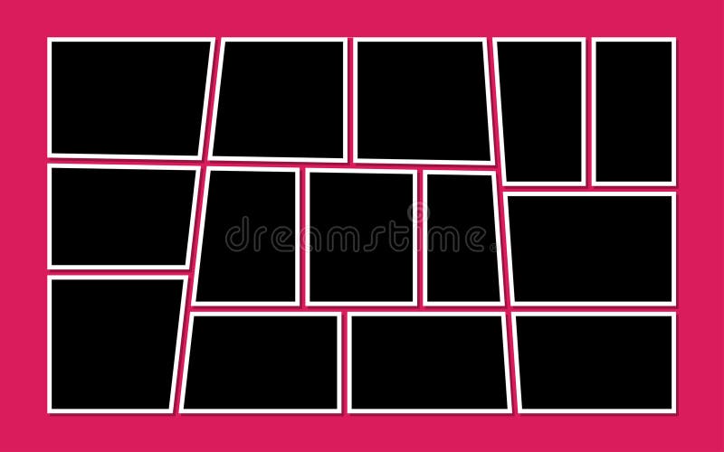 Empty Mood Board Photo Frames Background Stock Illustration ...