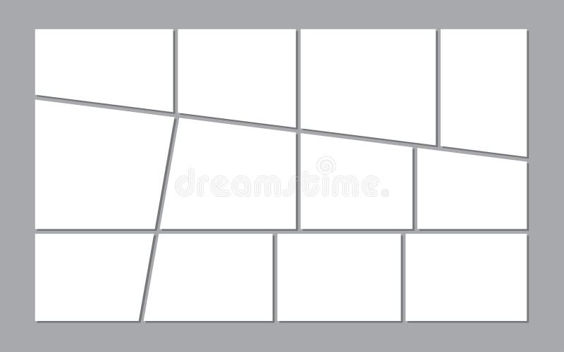 Empty Mood Board Photo Frames Background Stock Illustration ...