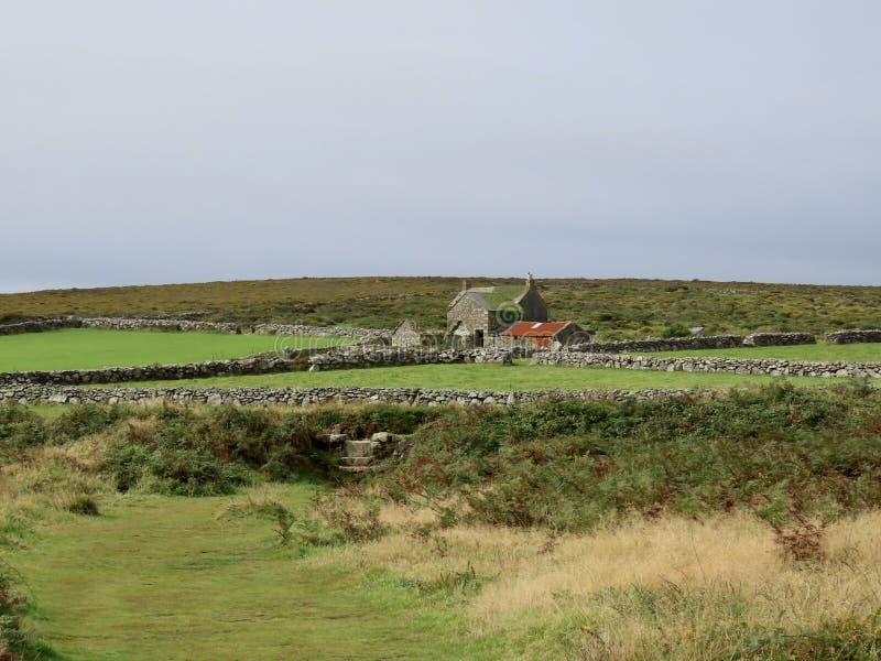 Moore landscape with house stock image. Image of nature - 232206151