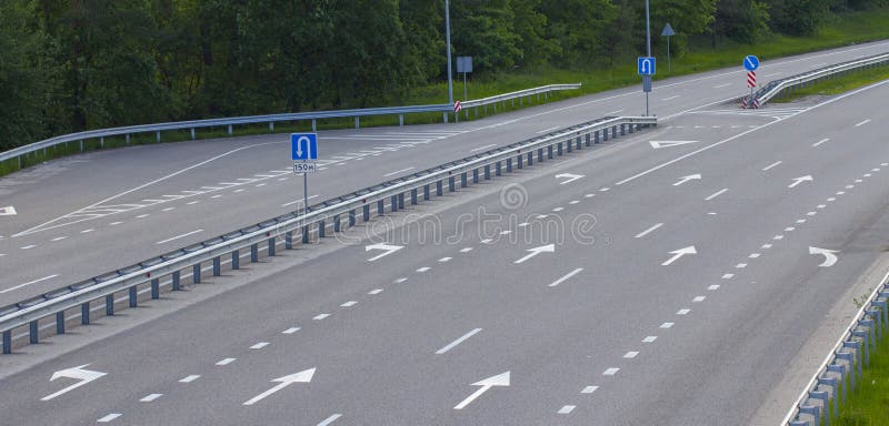 Empty Motorway View from Above Stock Image - Image of white, outdoor ...