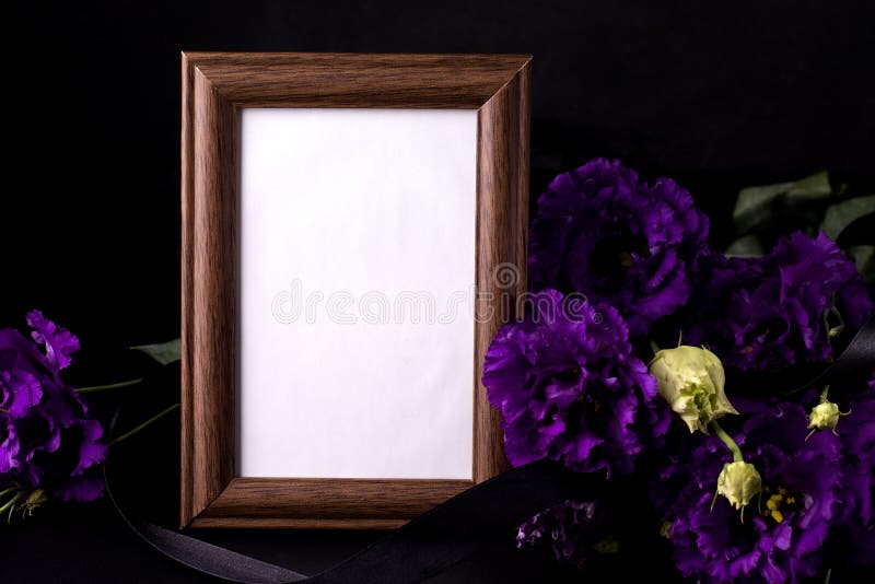 Blank Mourning Frame Flowers Stock Photos - Free & Royalty-Free Stock ...