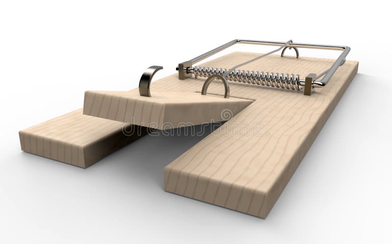 Empty Mouse Trap Isolated on White Stock Illustration - Illustration of ...