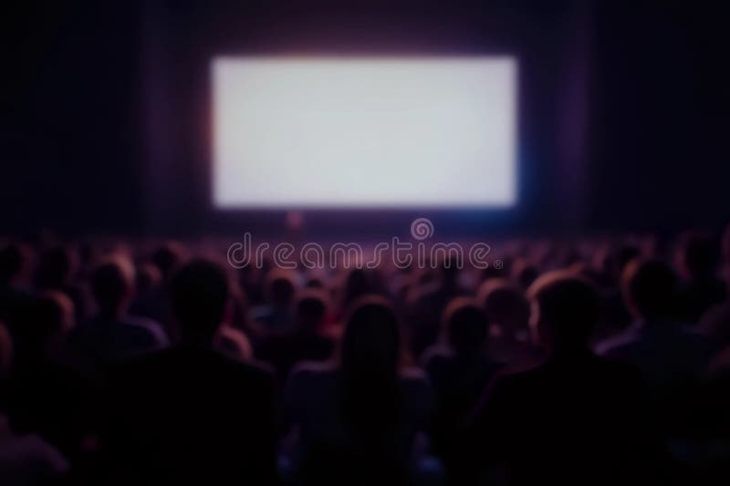 Empty Movie Screen with Blurry of People Watching Movie in the Movie ...