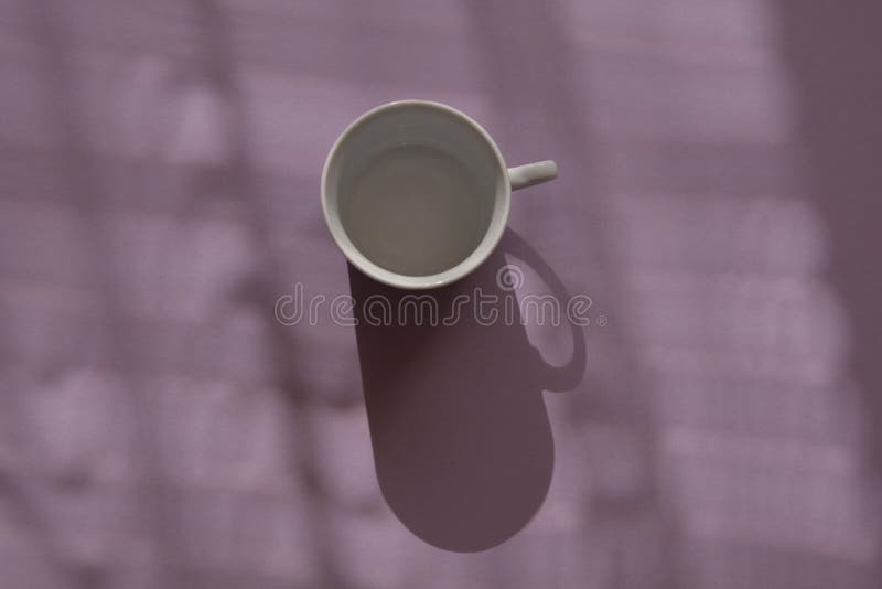 Empty Mug with Shadow on a Pink Background. Stock Image - Image of ...