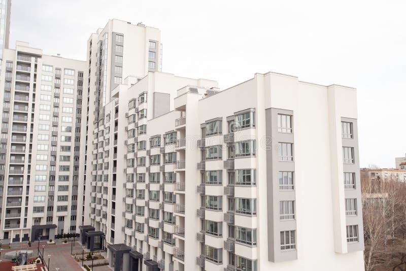 Empty Multi-storey Modern Residential Building. without People Stock ...