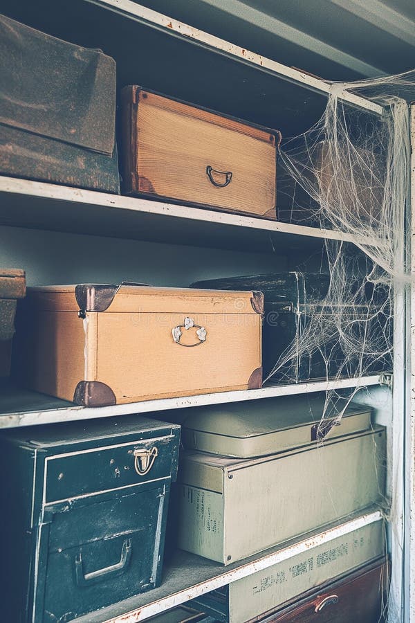 Empty Museum Exhibit Case Left in a Storage Lot Gathering Cobwebs Stock ...
