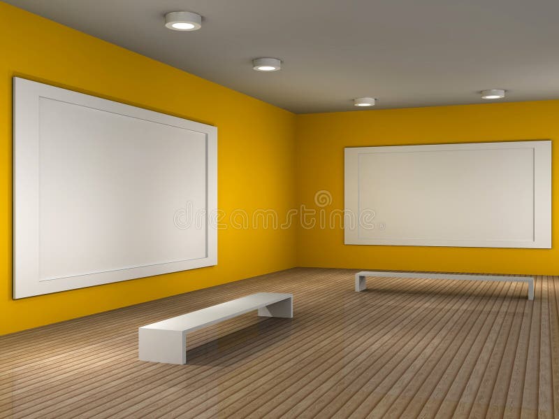 A Empty Museum Room with Frame for Picture Stock Illustration ...