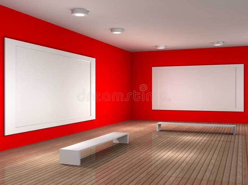 A Empty Museum Room with Frame for Picture Stock Illustration ...
