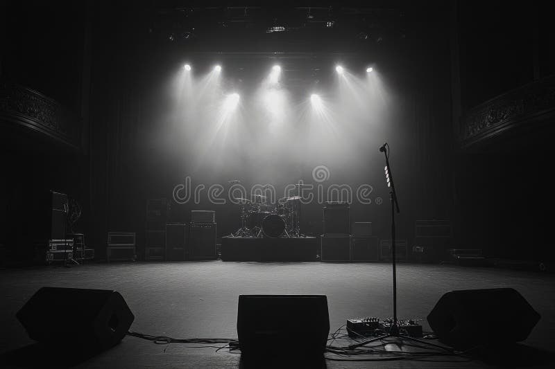 Empty Music Concert Stage Lighting Up with Nobody Performing Stock ...