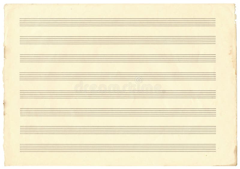 Empty Music Notebook Sheet in a Ruler for Recording Notes. Five-line ...
