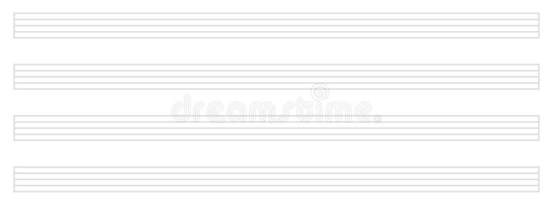 Empty Music Template with 4 X 5 Lines Stock Illustration - Illustration ...