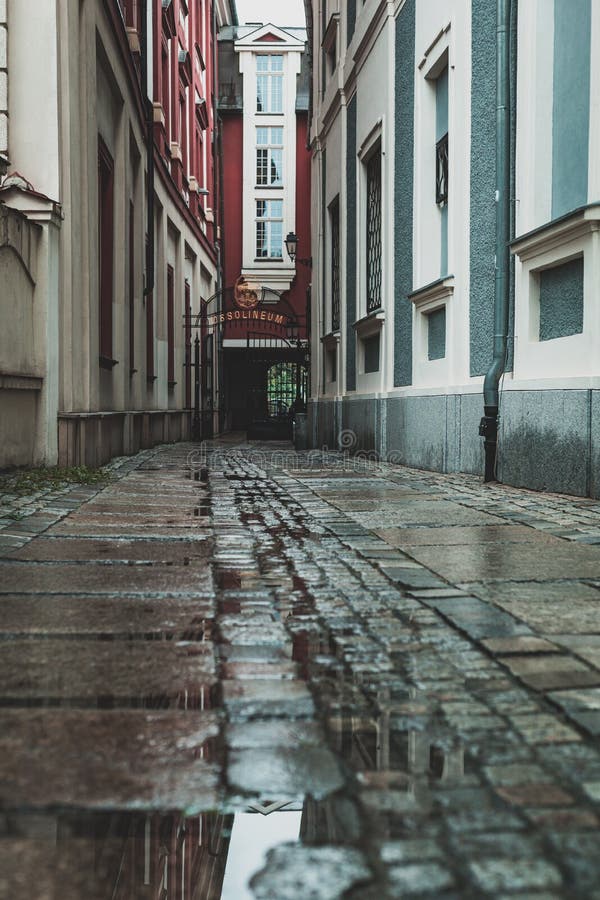Empty Narrow Passage between Buildings, Streets after the Rain ...