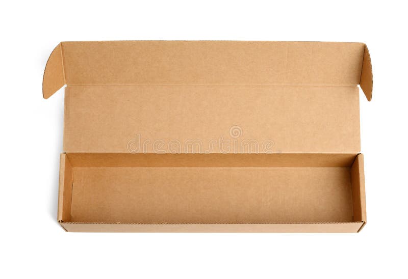Open Cardboard Rectangular Box Made of Corrugated Brown Paper Isolated ...