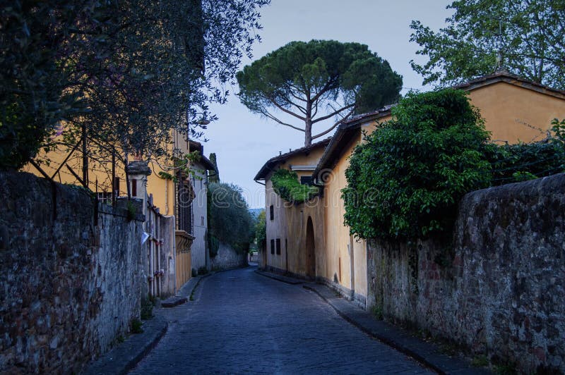 Empty Narrow Street of the Old District of Florence the Evening Stock Photo - Image of view ...