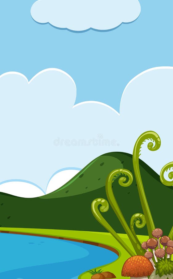 Empty Nature Beach Ocean Coastal Landscape Stock Vector - Illustration ...