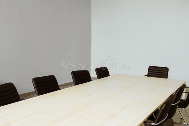Empty Negotiation Table and Chairs in Conference Room Stock Image ...