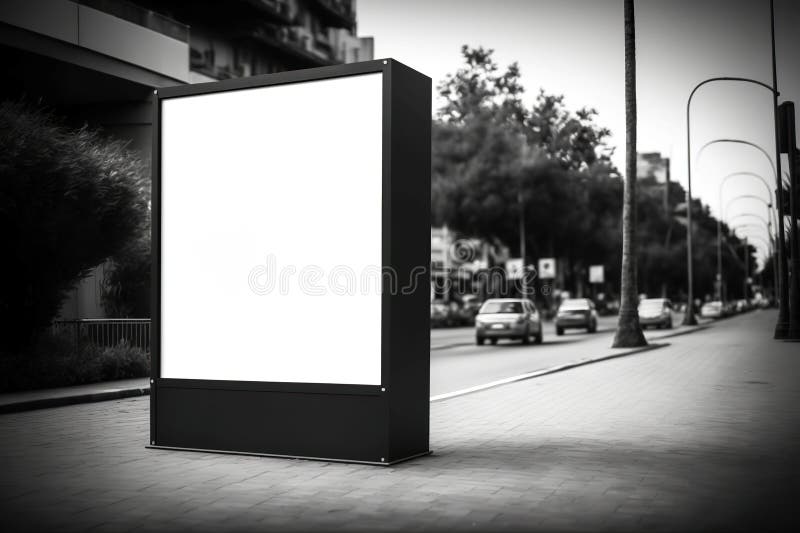 Empty Neon Box Billboard Display, Generative AI Stock Illustration ...
