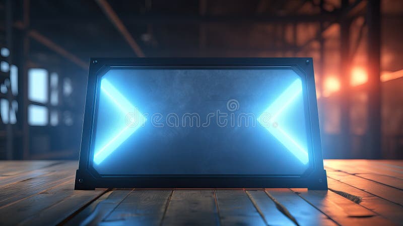 Empty Neon Glowing Construction Sign Board, AI-generated. Stock ...