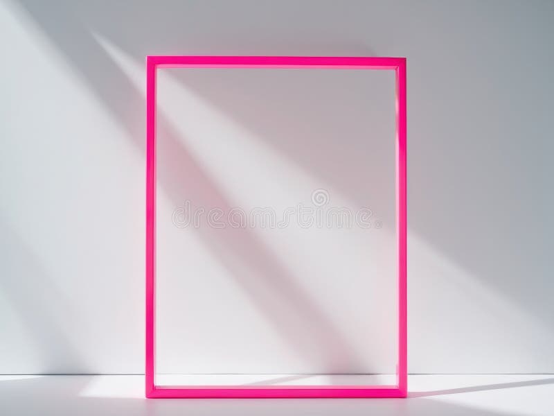 Empty Neon Pink Frame Background Template Stock Photo - Image of neon ...