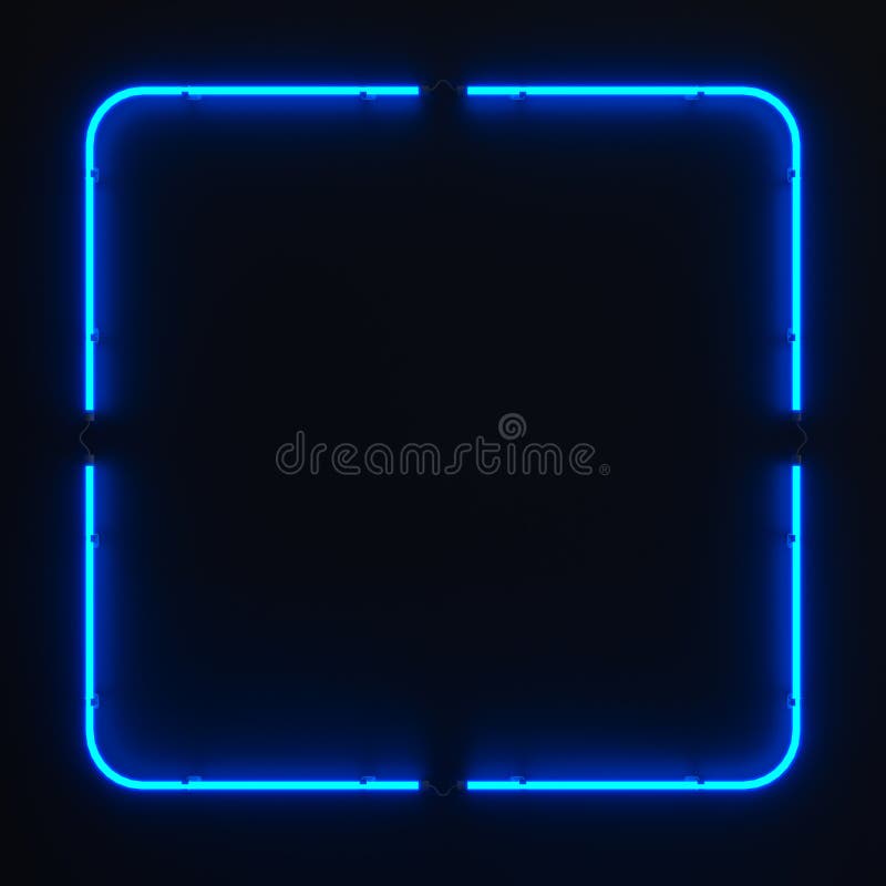 Empty Neon Sign with Illumination on Wall. 3d Illustration Stock ...