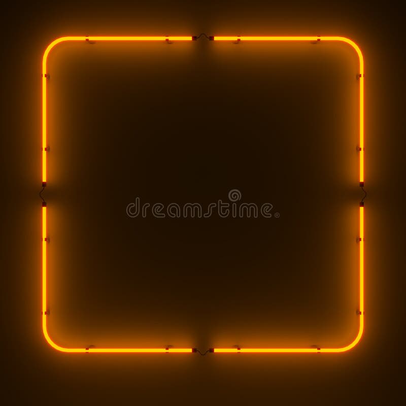 Empty Neon Sign with Illumination on Wall. 3d Illustration Stock ...