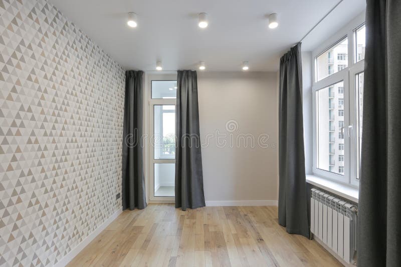 Empty New Room in the Modern Interior Stock Image - Image of flooring ...