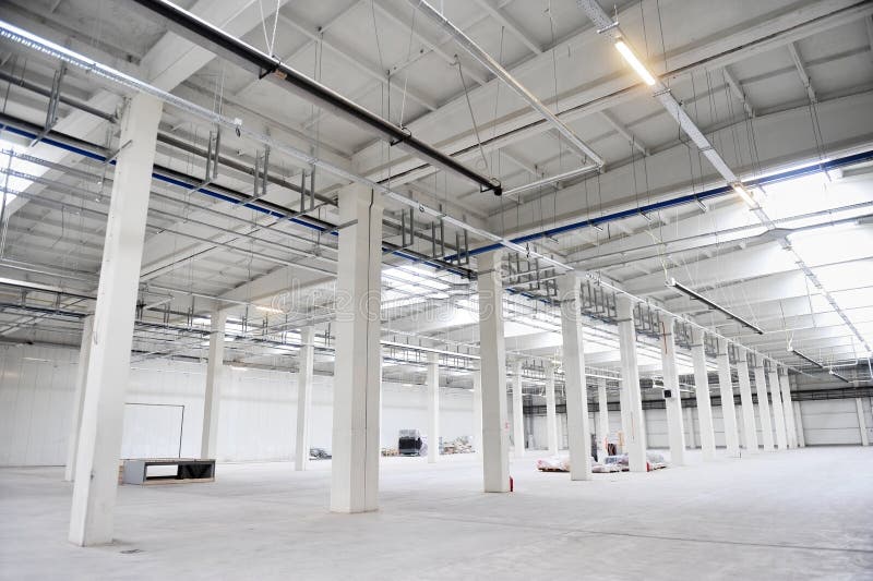 Empty new storage depot stock image. Image of heating - 46543215