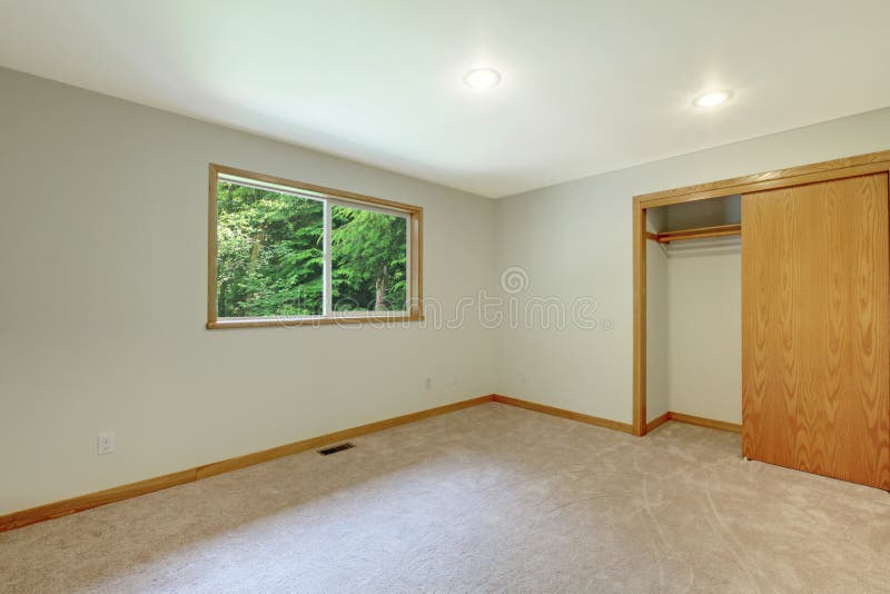 Empty New White Room with Open Closet Door. Stock Photo - Image of ...