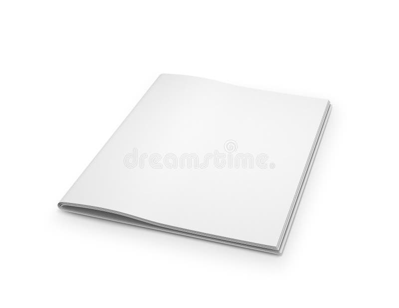 Empty Newspaper Template on White Background. 3d Illustration Stock ...