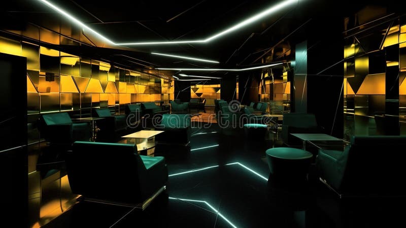 Empty Night Club Interior, Dark Interior Background. Created with ...