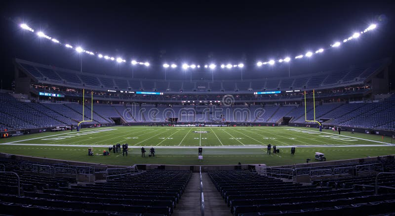 Empty Night Football Stadium: Dramatic Night Scene of a Deserted ...