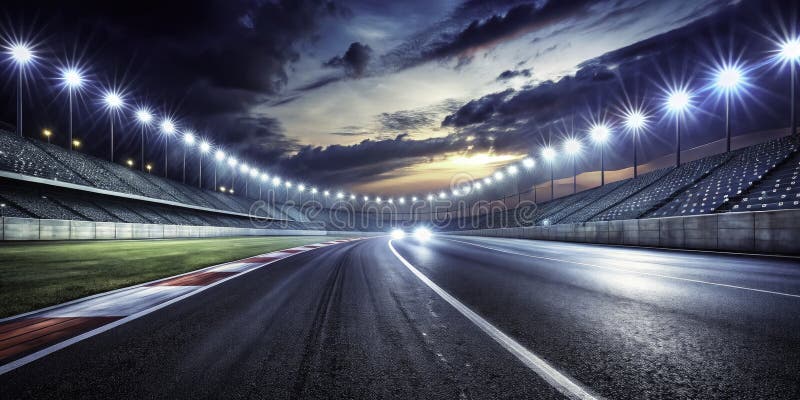 Empty Night Race Track a Generative AI Portrait of Solitude and Speed ...