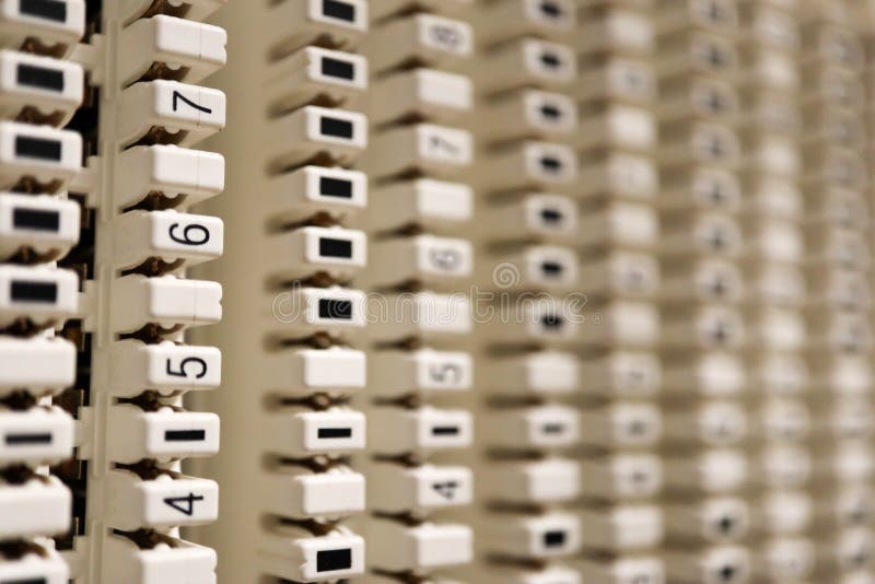 Telecommunication Tag Block Racks in Main Distribution Frame Room Stock ...