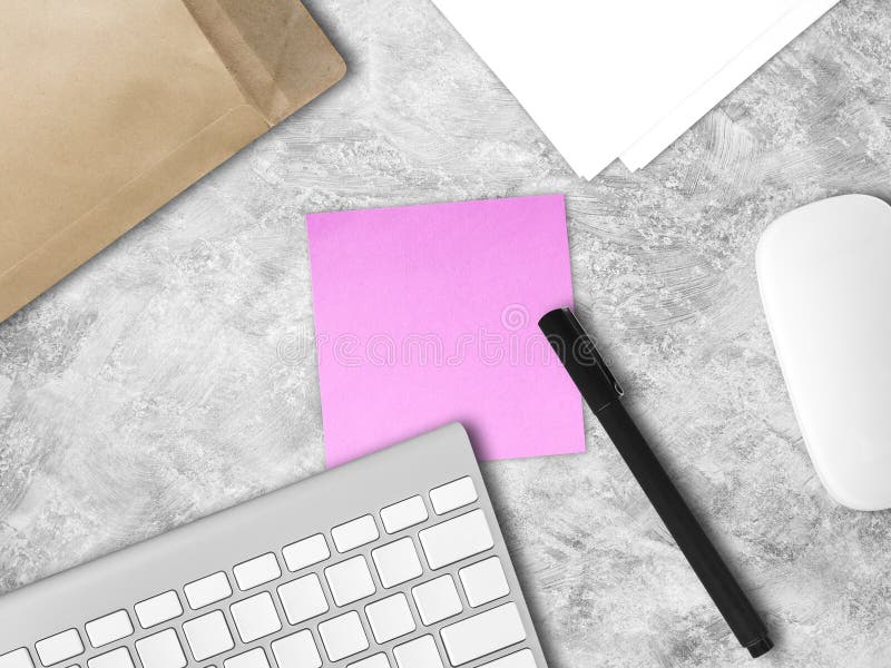 Empty note on the desk. stock image. Image of overhead - 76277421