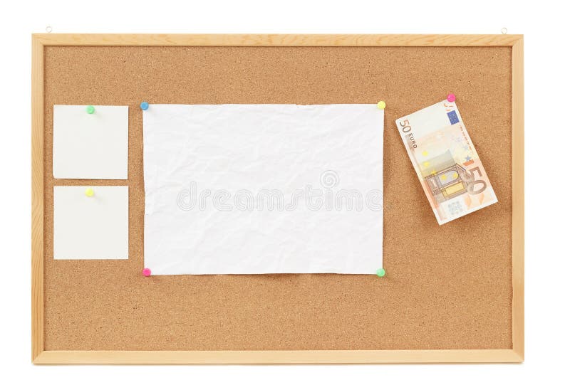 Empty Note Papers on Cork Board Stock Image - Image of letter, notice ...