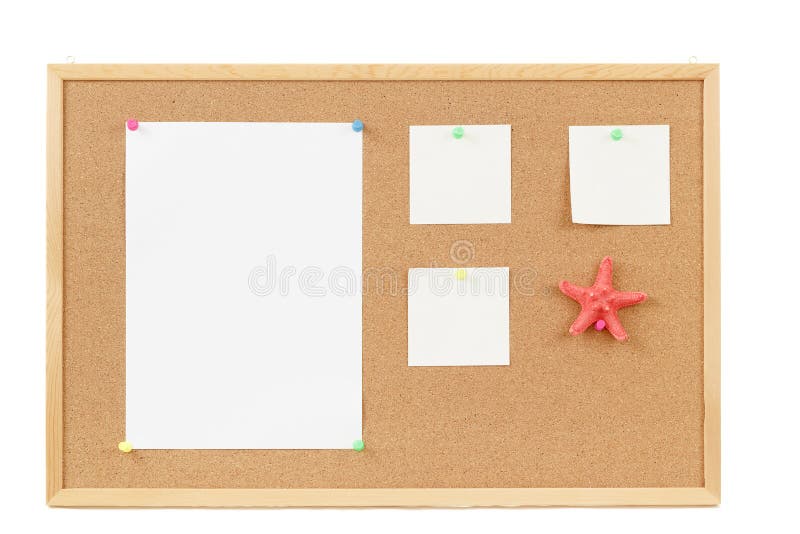 Empty Note Papers on Cork Board Stock Image - Image of concept, message ...
