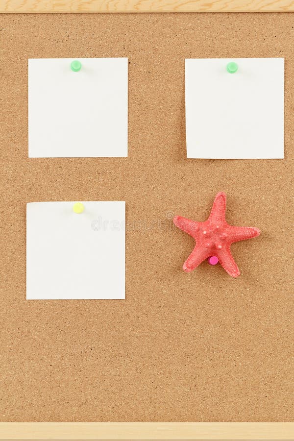 Empty Note Papers on Cork Board Stock Image - Image of page, pale: 30936541