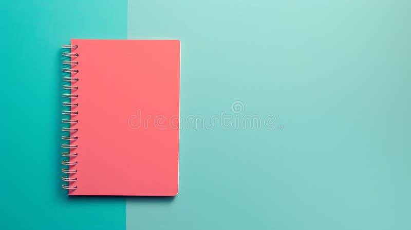Empty Notebook on a Clean Solid Color Background. Stock Photo - Image ...
