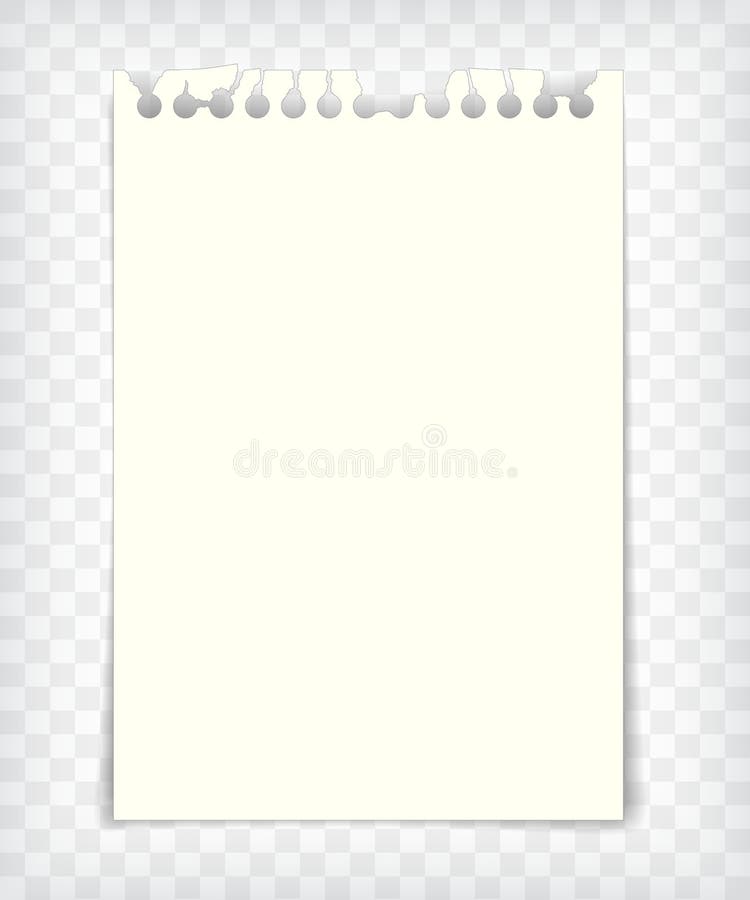 Empty Notebook Page with Torn Edge Stock Vector - Illustration of ...