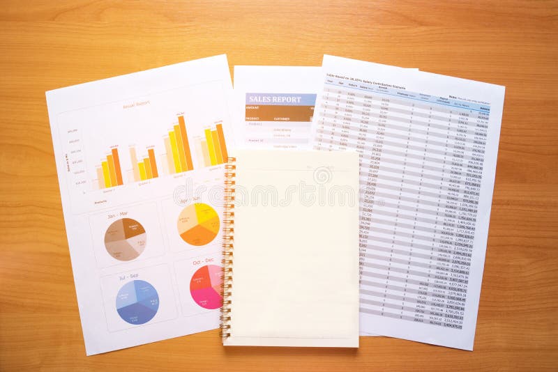 Empty Notebook. Reading Report , Graphs , Charts, Document at Work ...