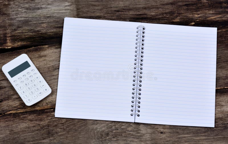 Empty Notepad with Calculator on Table Stock Photo - Image of list ...