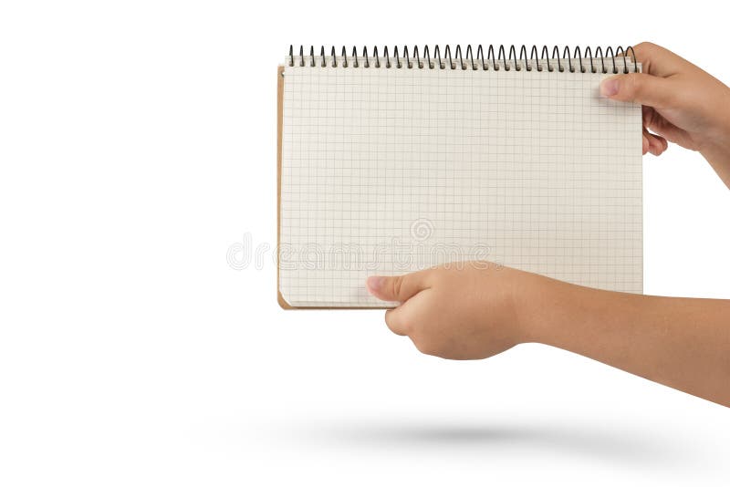 Empty Notepad in Hand. a Hand Holds a Blank Notepad with Copy Space ...
