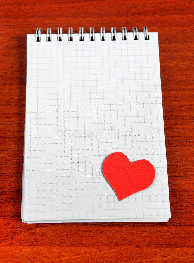 Notepad and Heart Shape stock image. Image of object - 169197055
