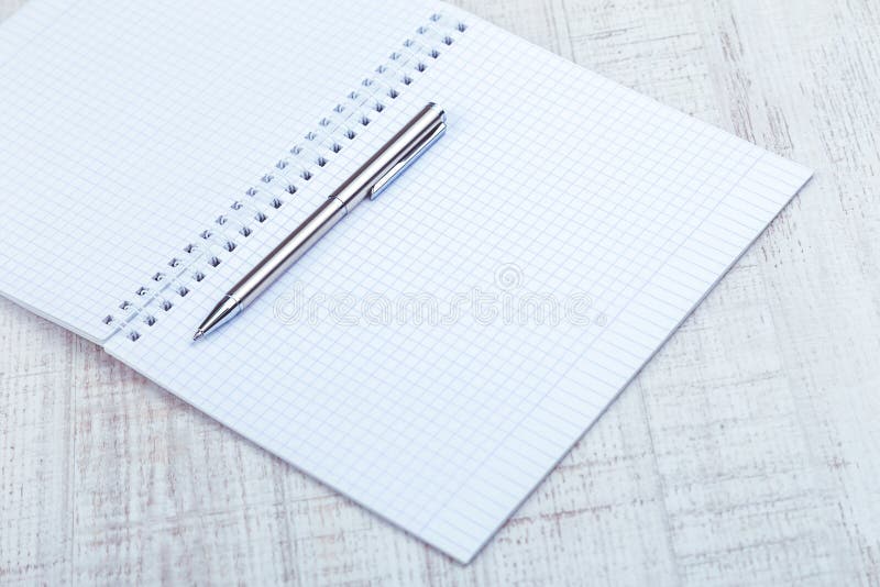 Empty Notepad with Pen on a Desk Stock Photo - Image of page, business ...