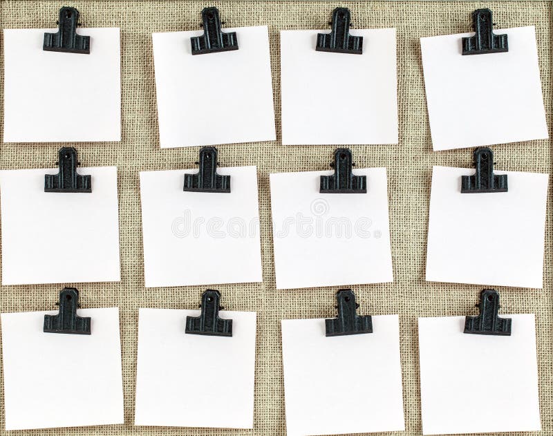Empty Notes Clipped To a Notice Board Stock Image - Image of message ...