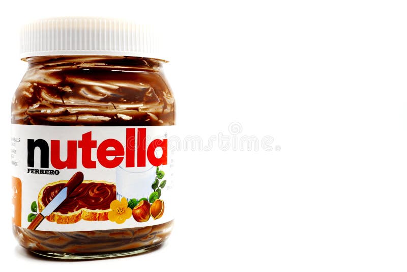 Empty NUTELLA Jar, Hazelnut Spread with Cocoa Produced by Ferrero ...