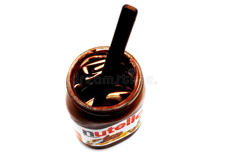 Empty NUTELLA Jar, Hazelnut Spread with Cocoa Produced by Ferrero ...