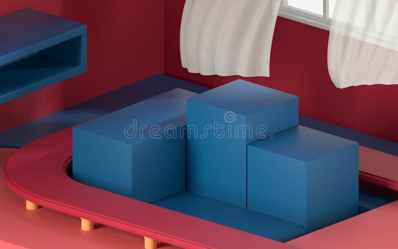 Empty Object Platform, Indoors Decoration, 3d Rendering Stock ...