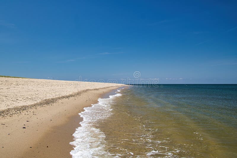 An Empty Ocean Beach on a Summer Day Stock Image - Image of beautiful ...